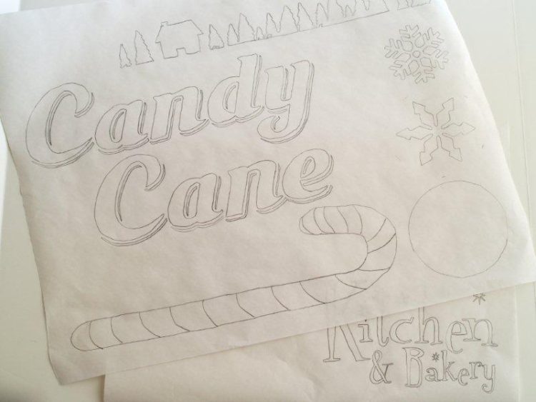 Candy Cane Kitchen Sign