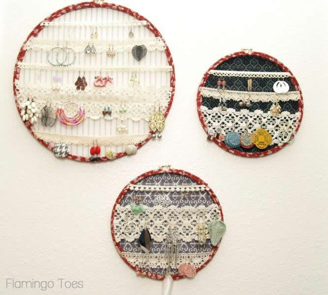 Hoops and Lace Earring Display