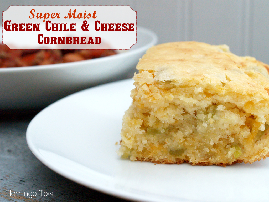 Super Moist Green Chile and Cheese Cornbread