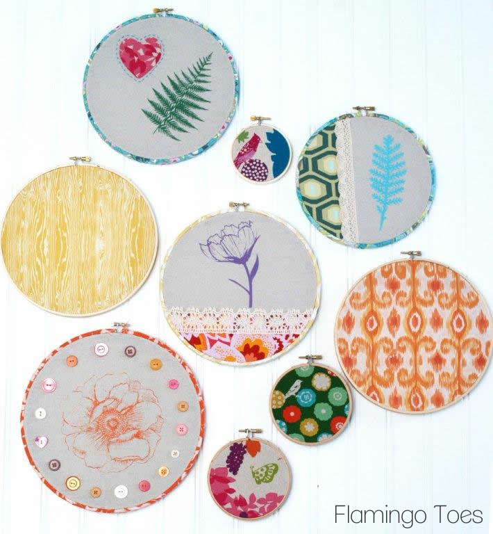 Spring Hoop Art with Plaid Supplies