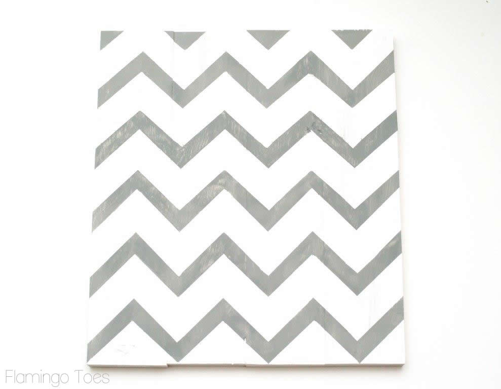 Chevron & Floral Mirror Art