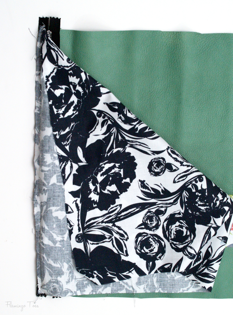 Leather and Bow Fold Over Clutch