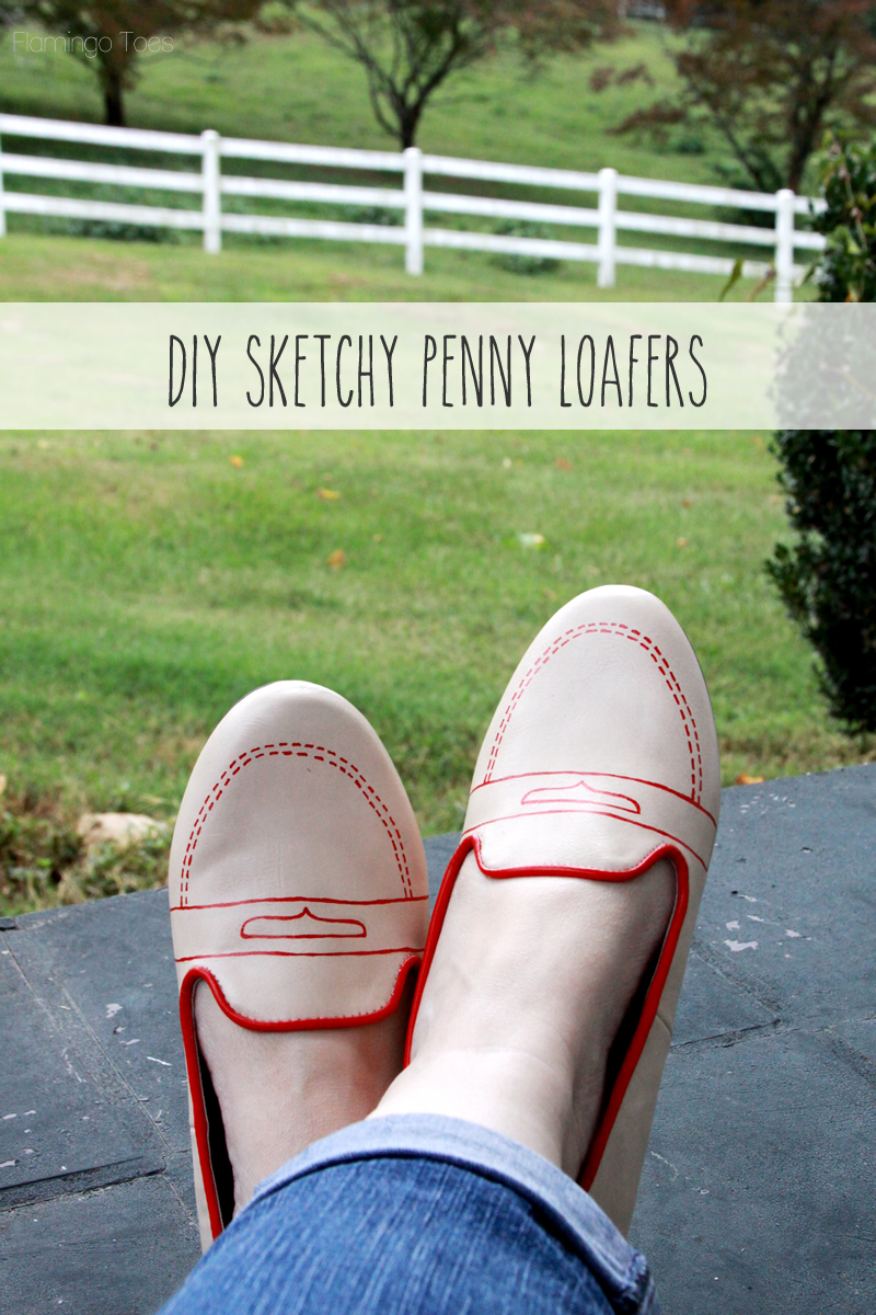 DIY Sketchy Penny Loafers
