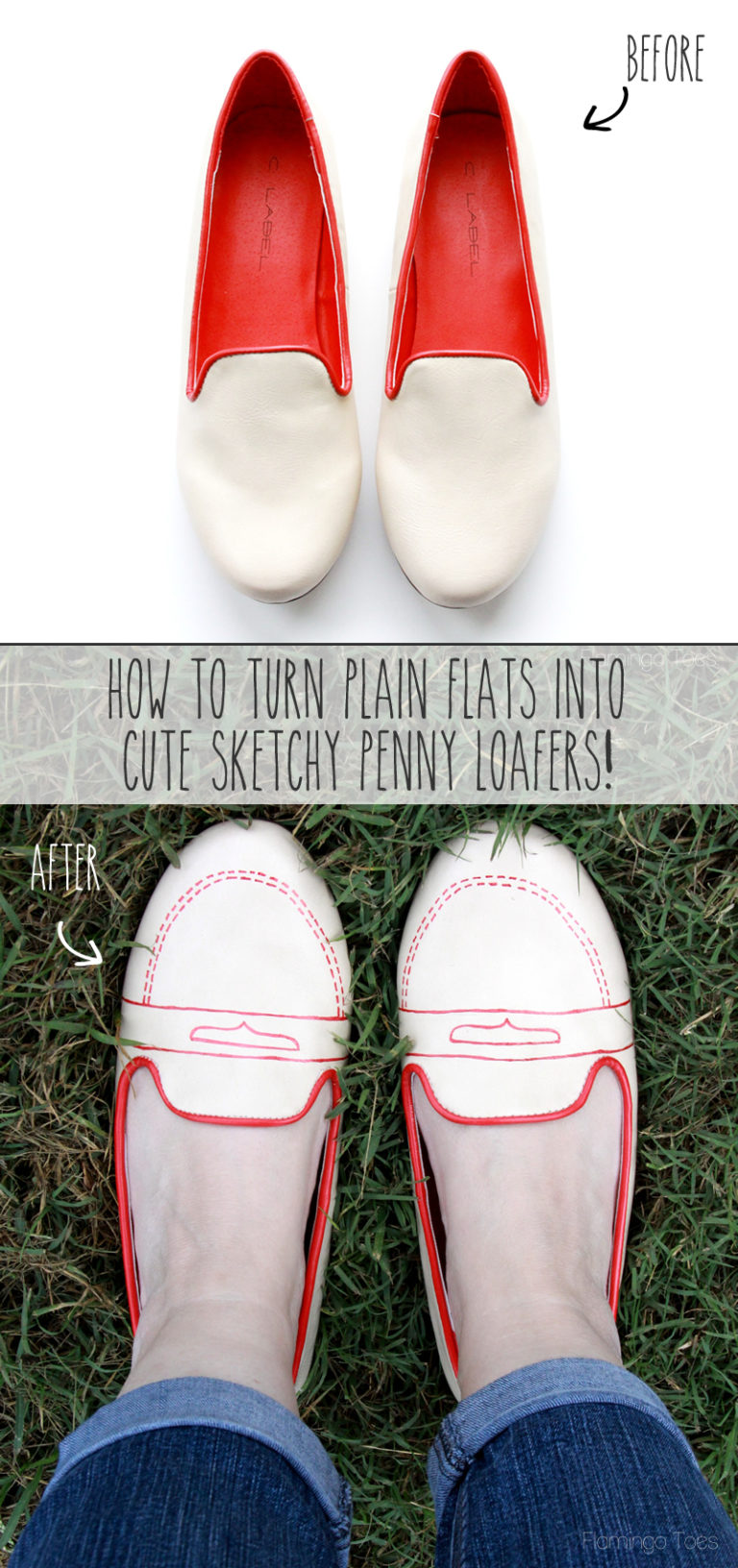 DIY Sketchy Penny Loafers