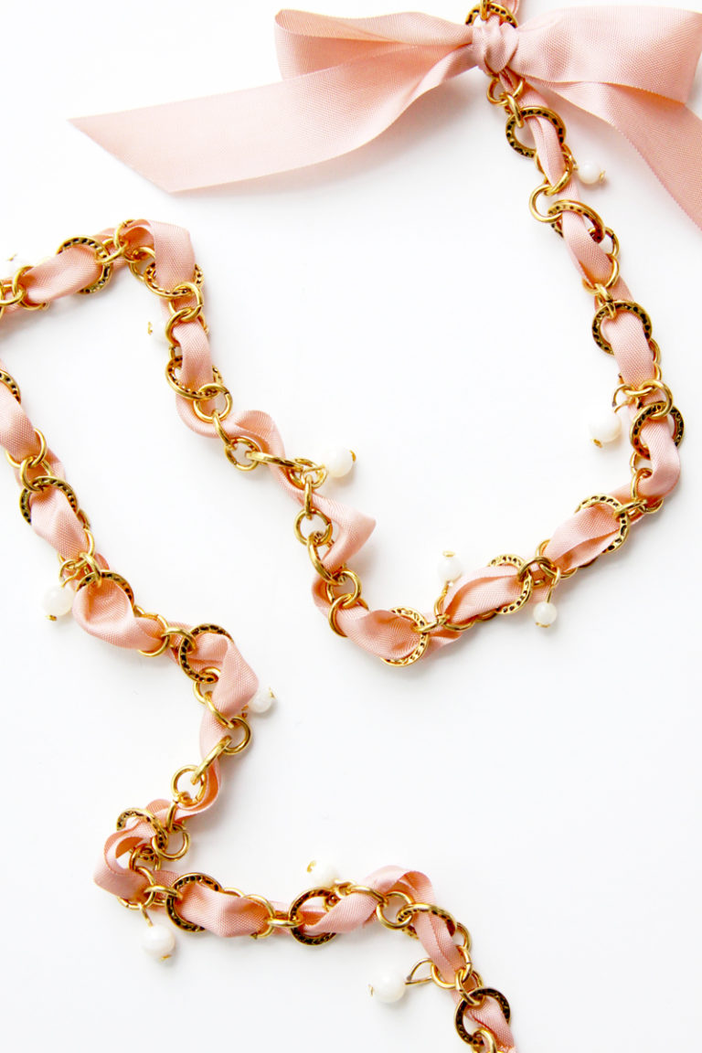 Ribbon and Chain Wrap Bracelet