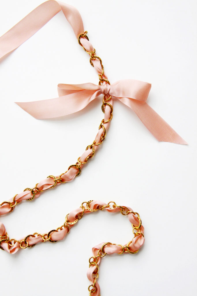 Ribbon and Chain Wrap Bracelet