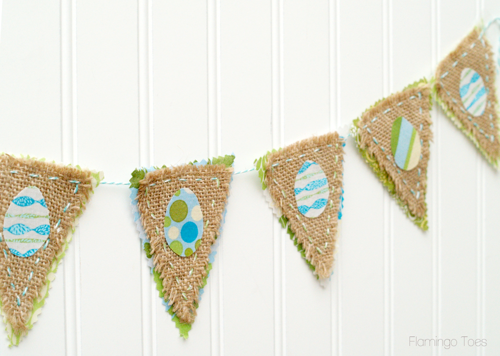 Burlap and Fabric Easter Egg Bunting