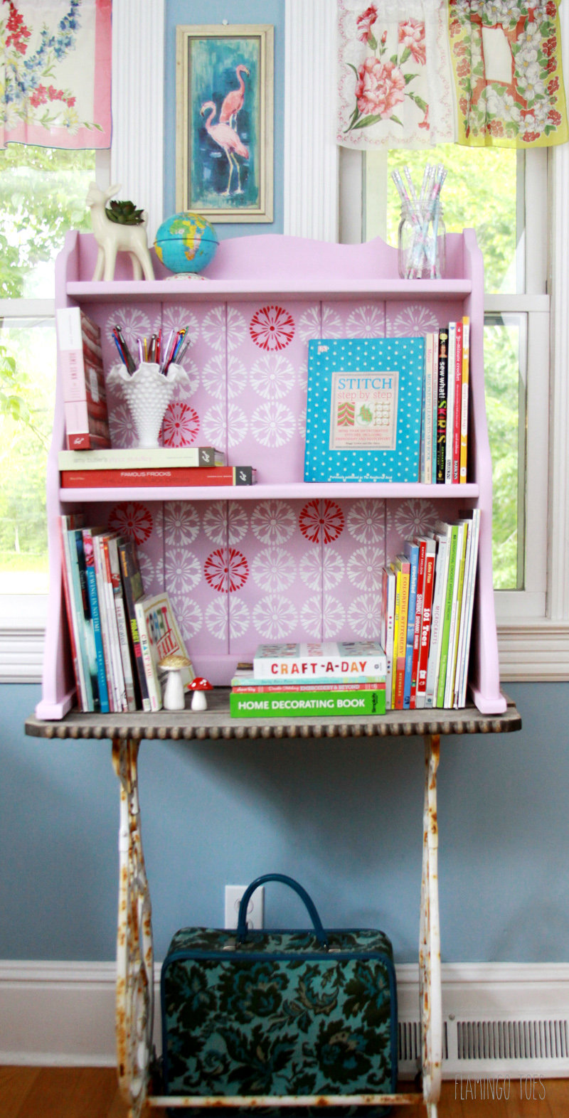 Retro Style Craft Room Bookshelf