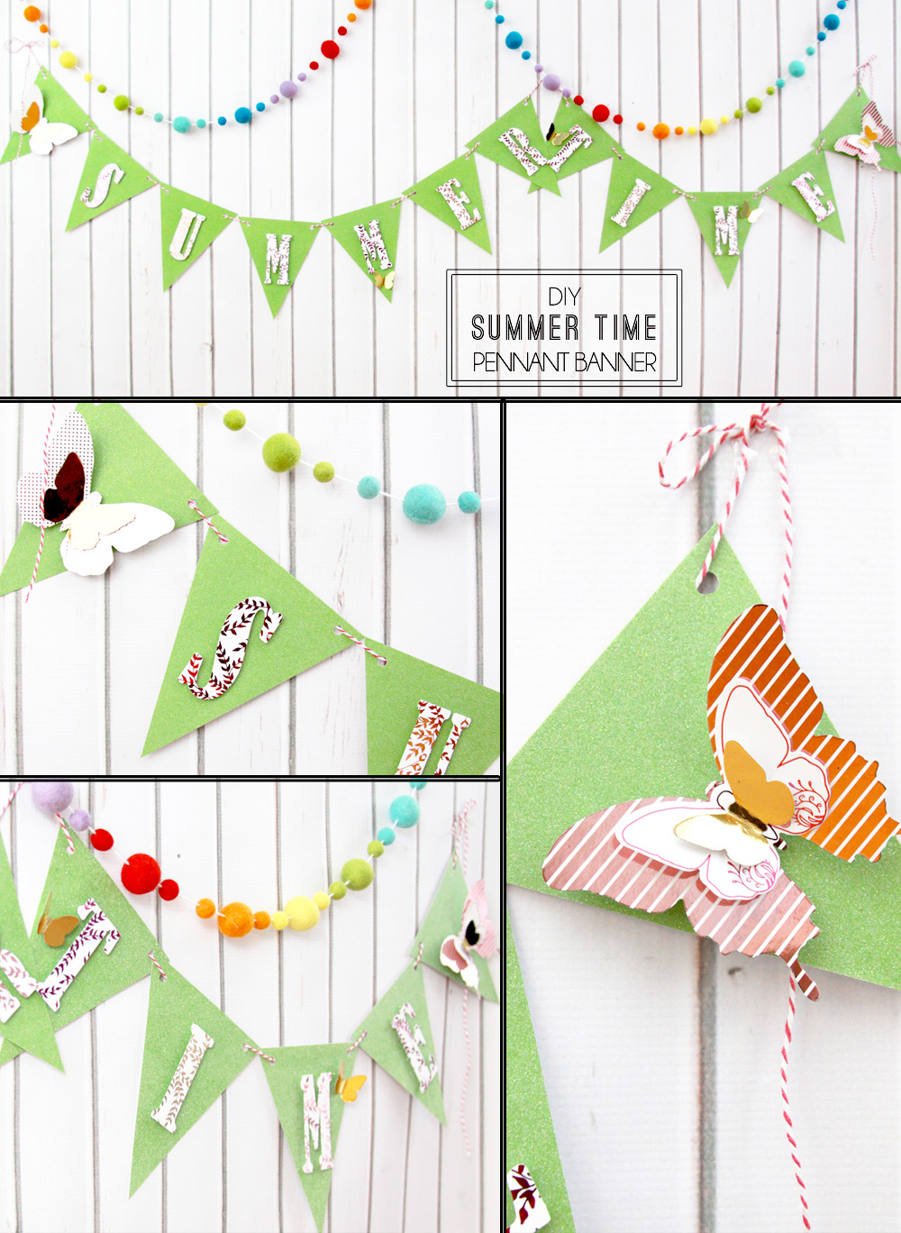 DIY Summer Time Pennant Banner