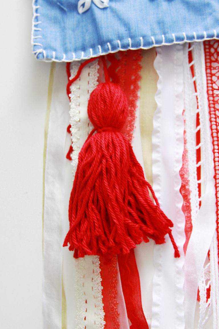 Rustic Ribbon and Lace USA Flag
