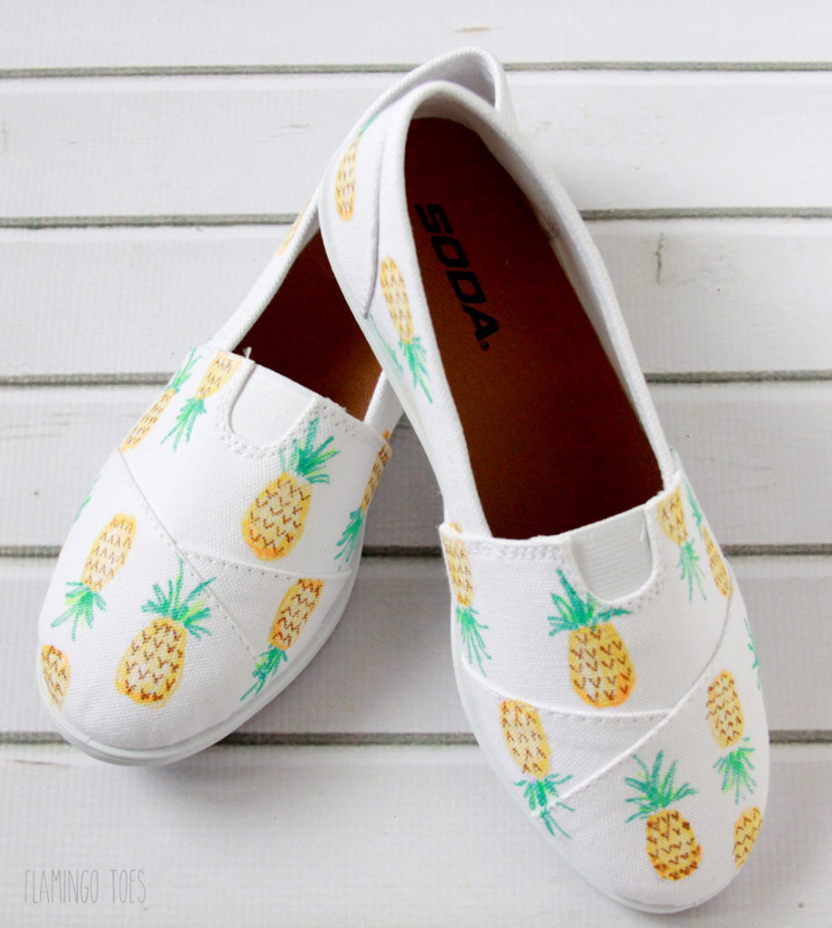 DIY Painted Pineapple Shoes