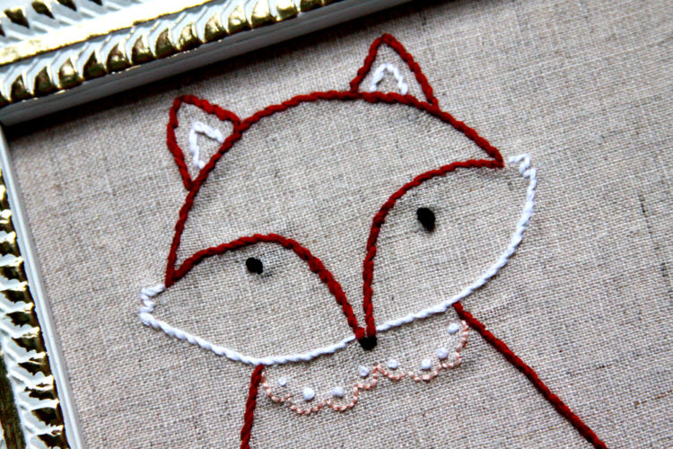 Francine the Floral Fox Embroidery Pattern