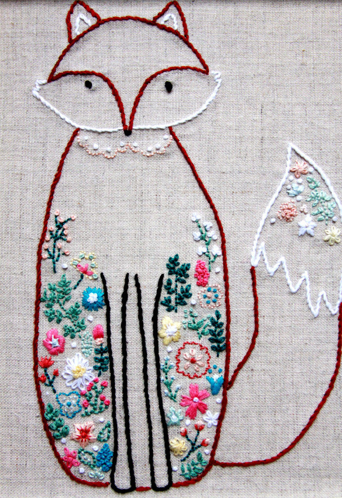 Francine the Floral Fox Embroidery Pattern