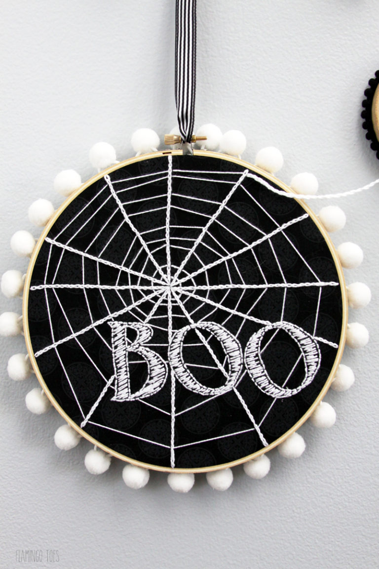 Halloween Spooky Spiderweb Hoop Art