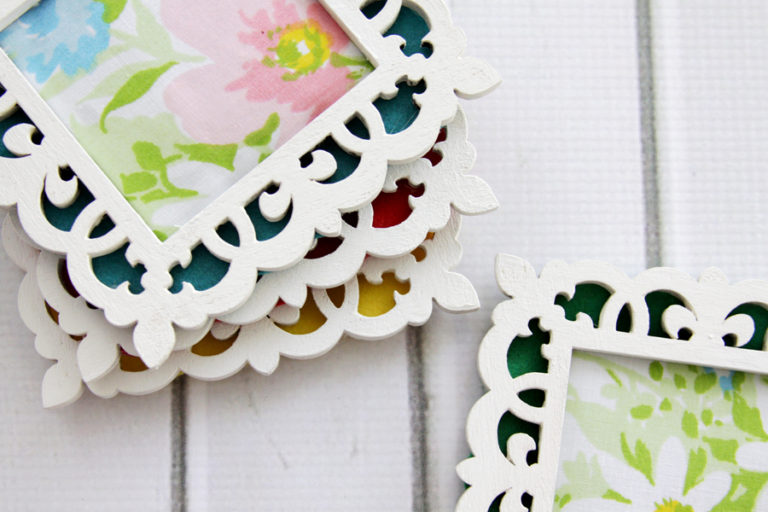 Colorful Framed Fabric Coasters