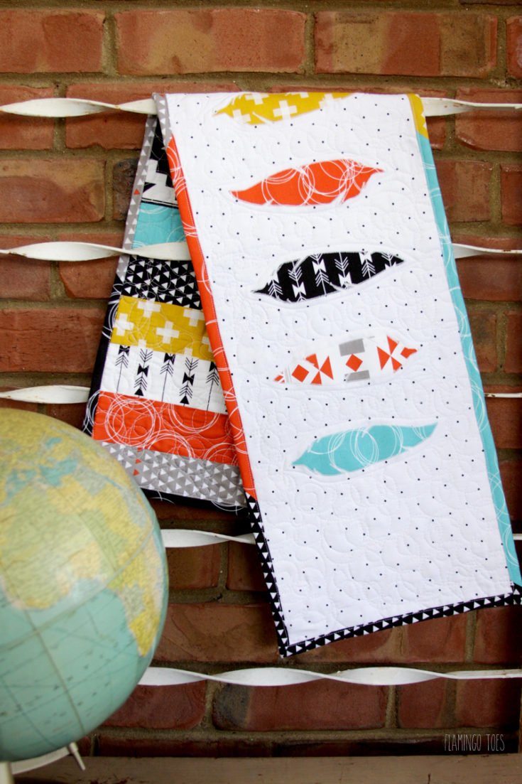 Four Corners Feathers Table Runner