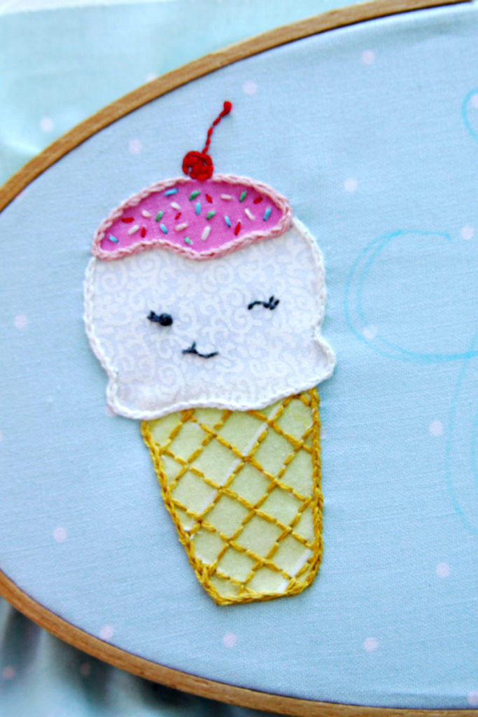 Stay Cool – Retro Ice Cream Embroidery Hoop