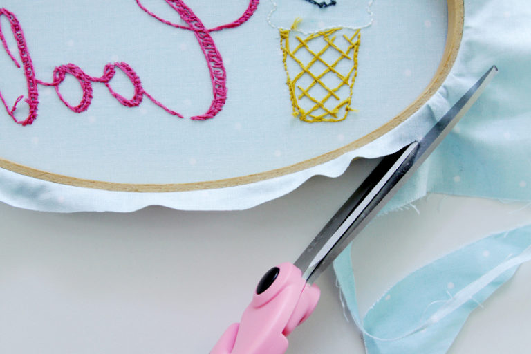 How to Finish the Back of Embroidery Hoop Art