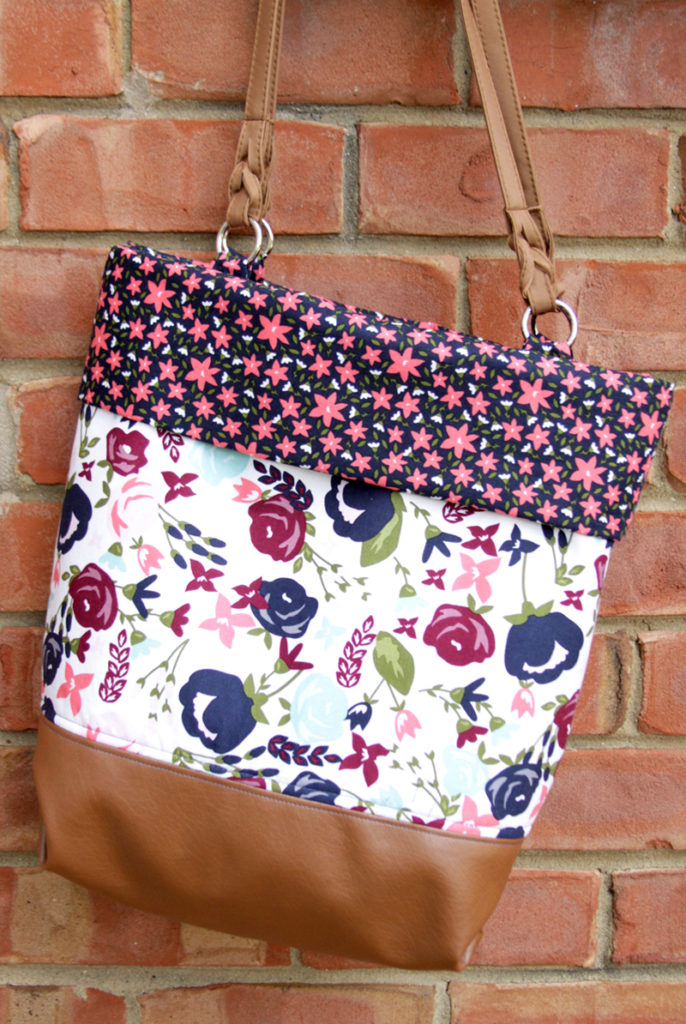 DIY Posy Garden Leather and Fabric Tote