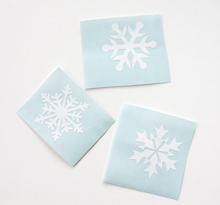 Chalk Style Snowflake Vinyl Ornaments