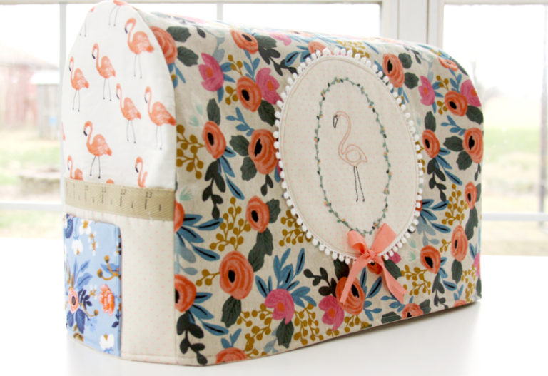 Floral Flamingo Sewing Machine Cover