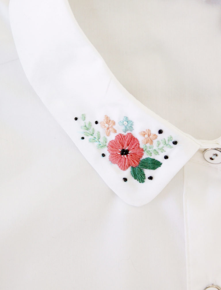 Pretty Floral Embroidered Collar