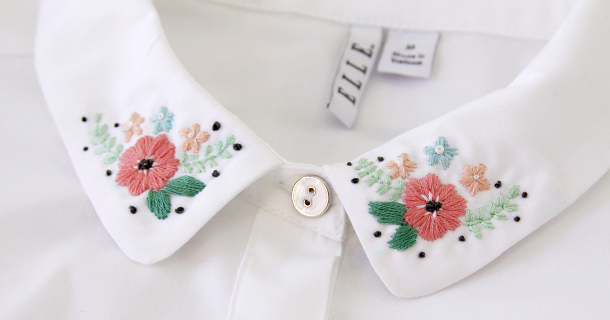 Pretty Floral Embroidered Collar