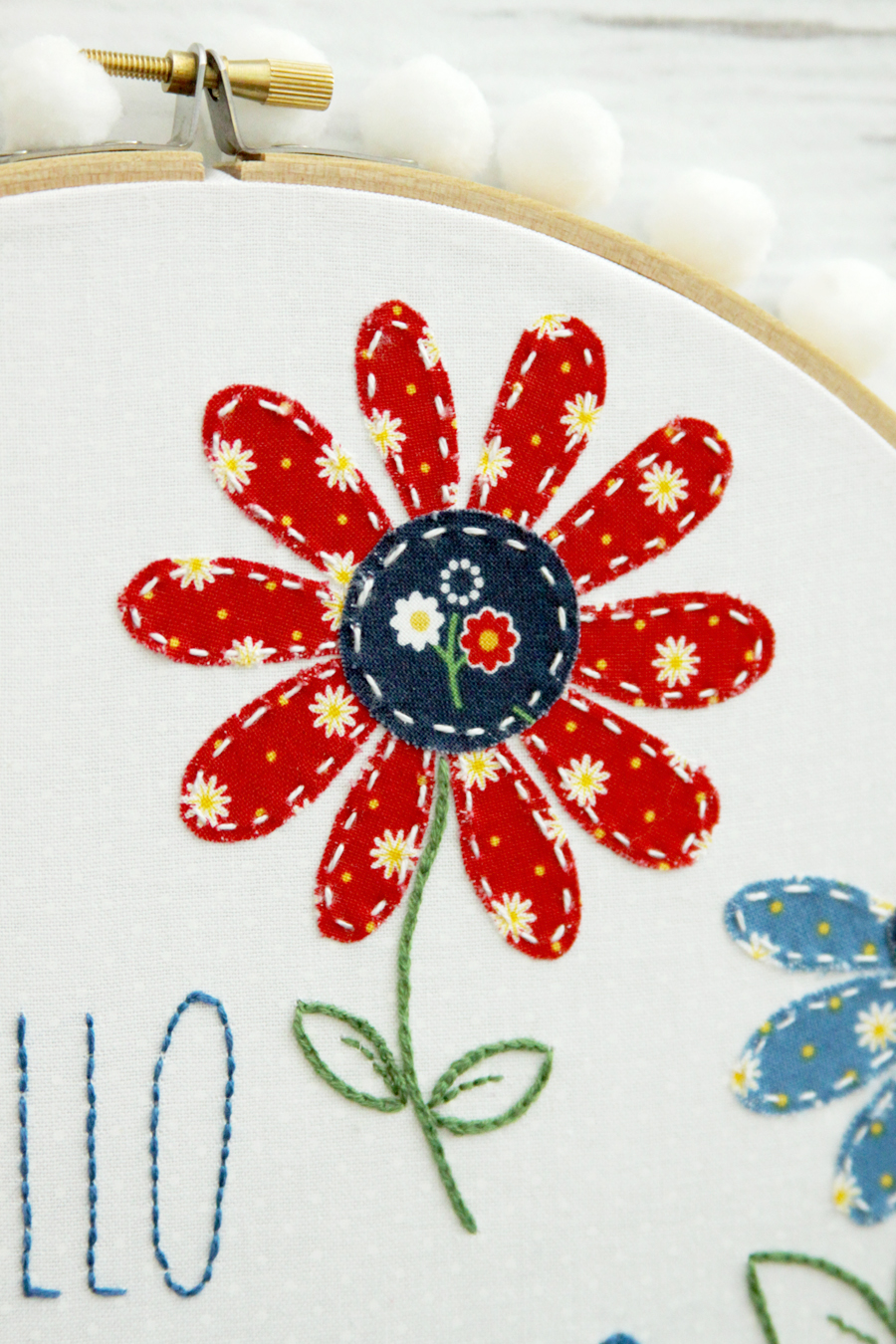 Hello Summer Retro Style Hoop Art