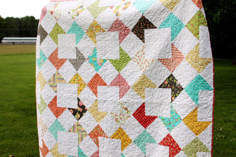 Colorful Half Square Triangle Quilt