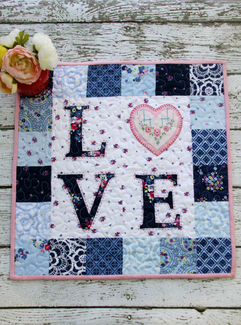 Floral LOVE Mini Quilt