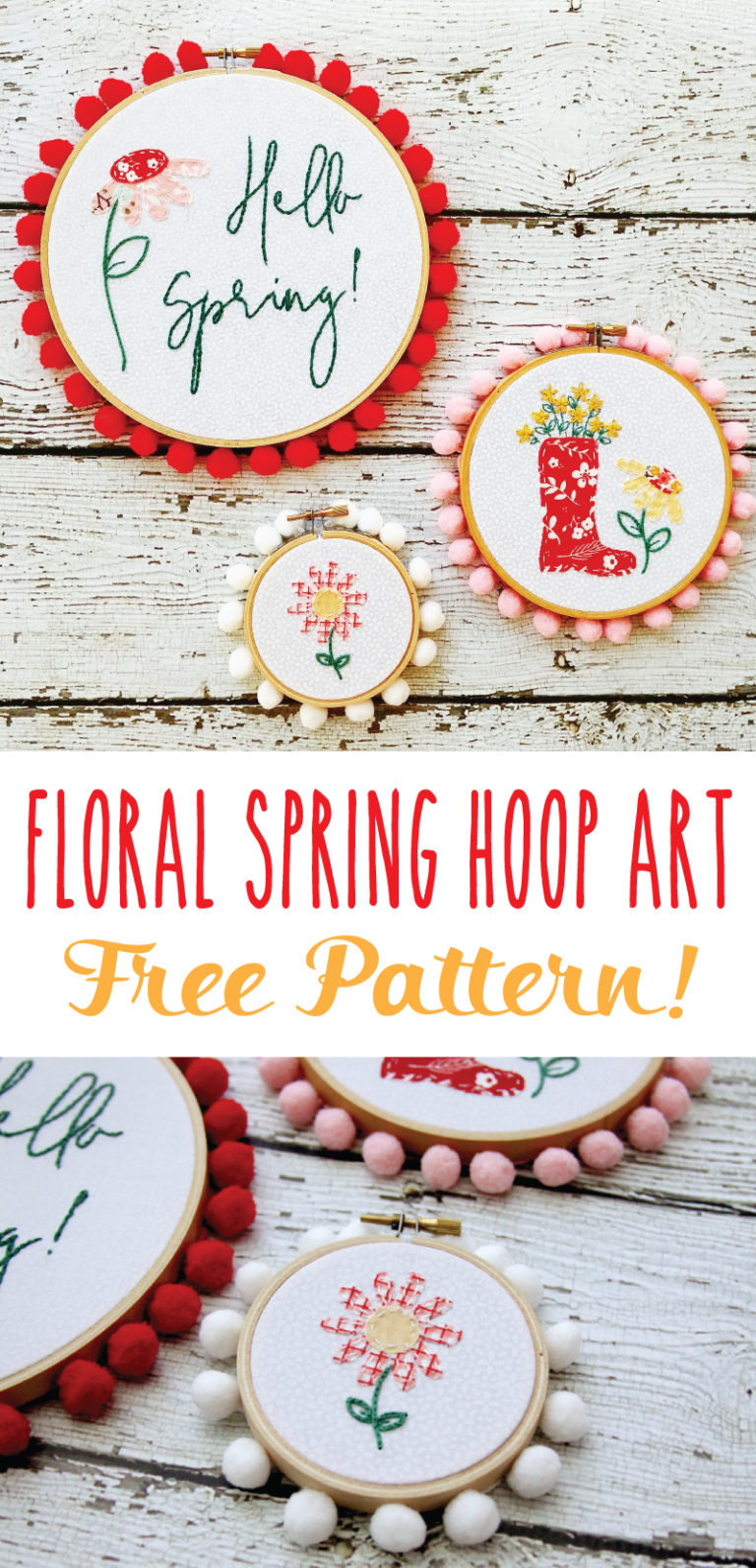 Floral Spring Embroidery Hoop Set