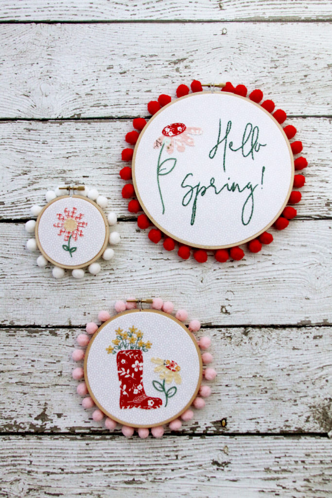 Floral Spring Embroidery Hoop Set