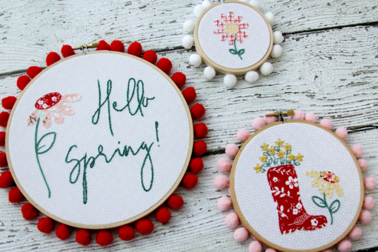 Floral Spring Embroidery Hoop Set