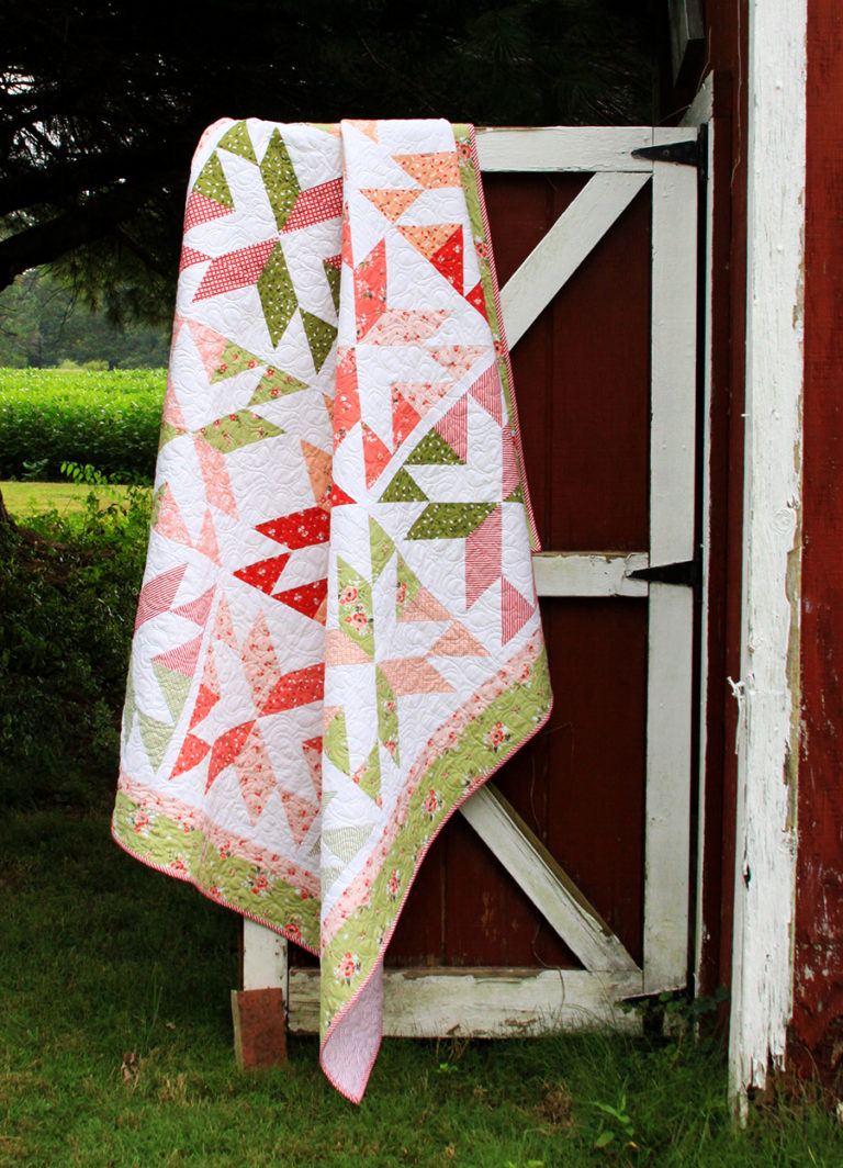 Stacking Stars Quilt Pattern in Summer Blush Fabrics