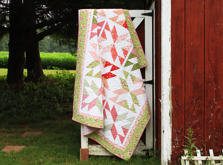 Stacking Stars Quilt Pattern in Summer Blush Fabrics