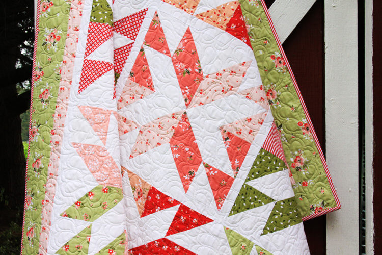 Stacking Stars Quilt Pattern in Summer Blush Fabrics