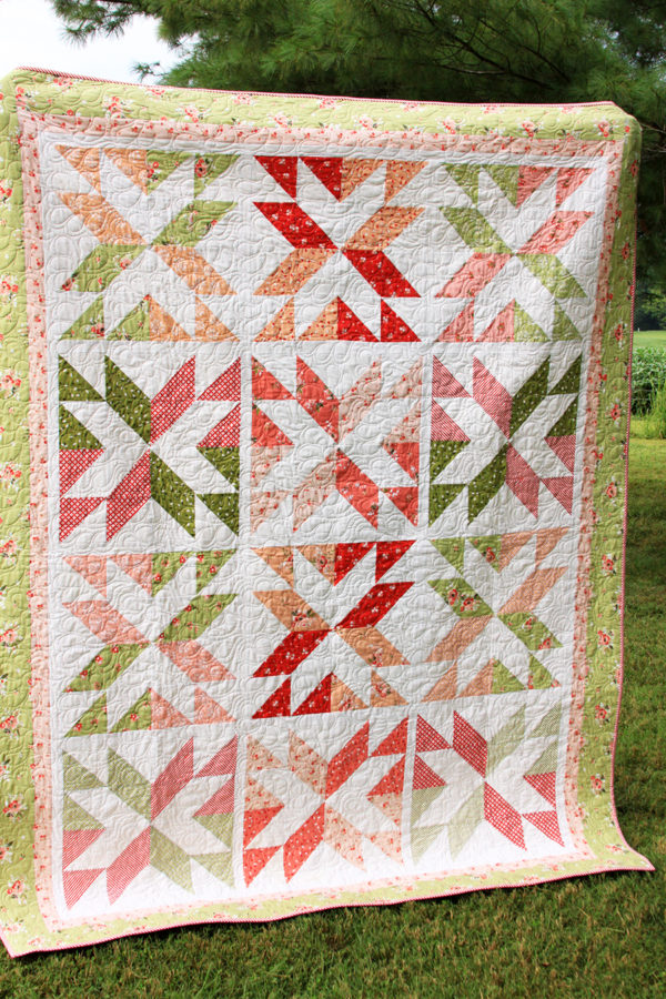 Stacking Stars Quilt Pattern in Summer Blush Fabrics