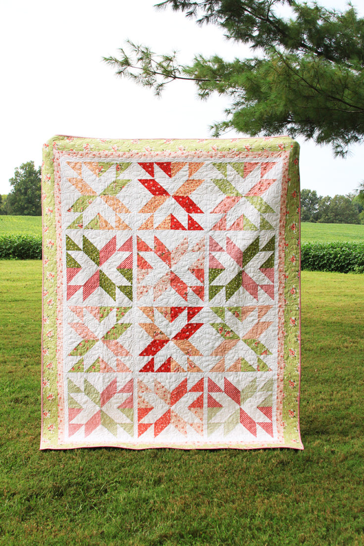Stacking Stars Quilt Pattern in Summer Blush Fabrics