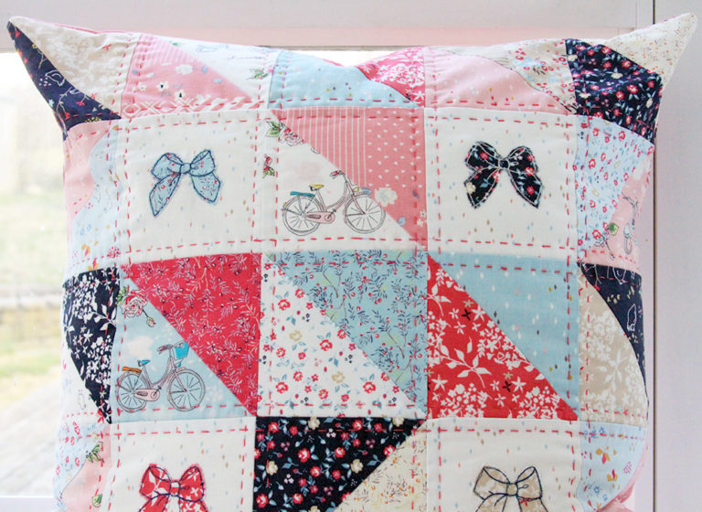 Half Square Triangle Patchwork Pillow