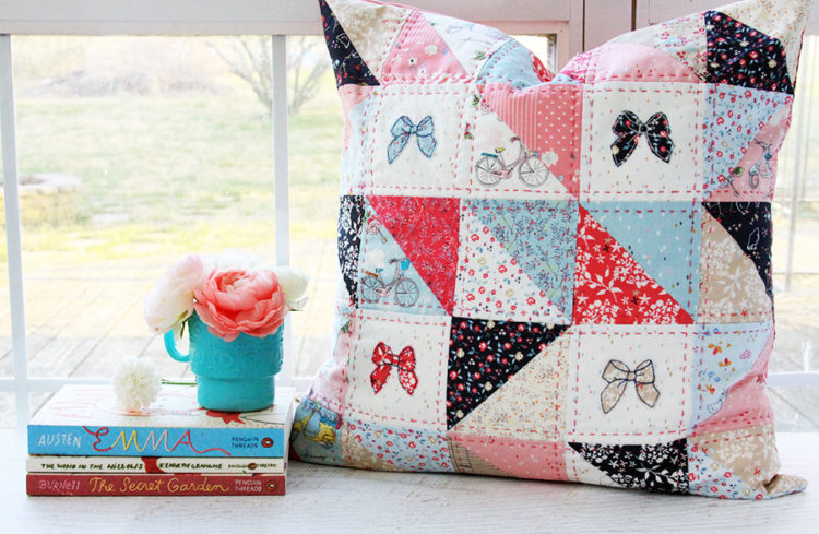Half Square Triangle Patchwork Pillow