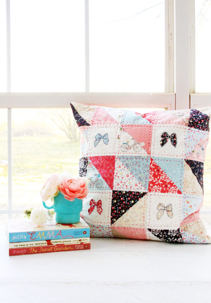 Half Square Triangle Patchwork Pillow