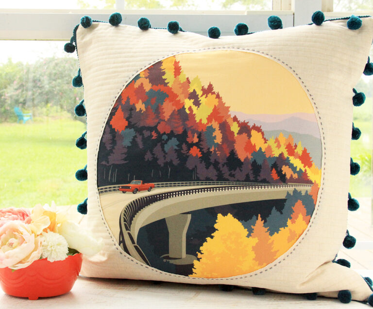 Vintage Travel Poster Pillow