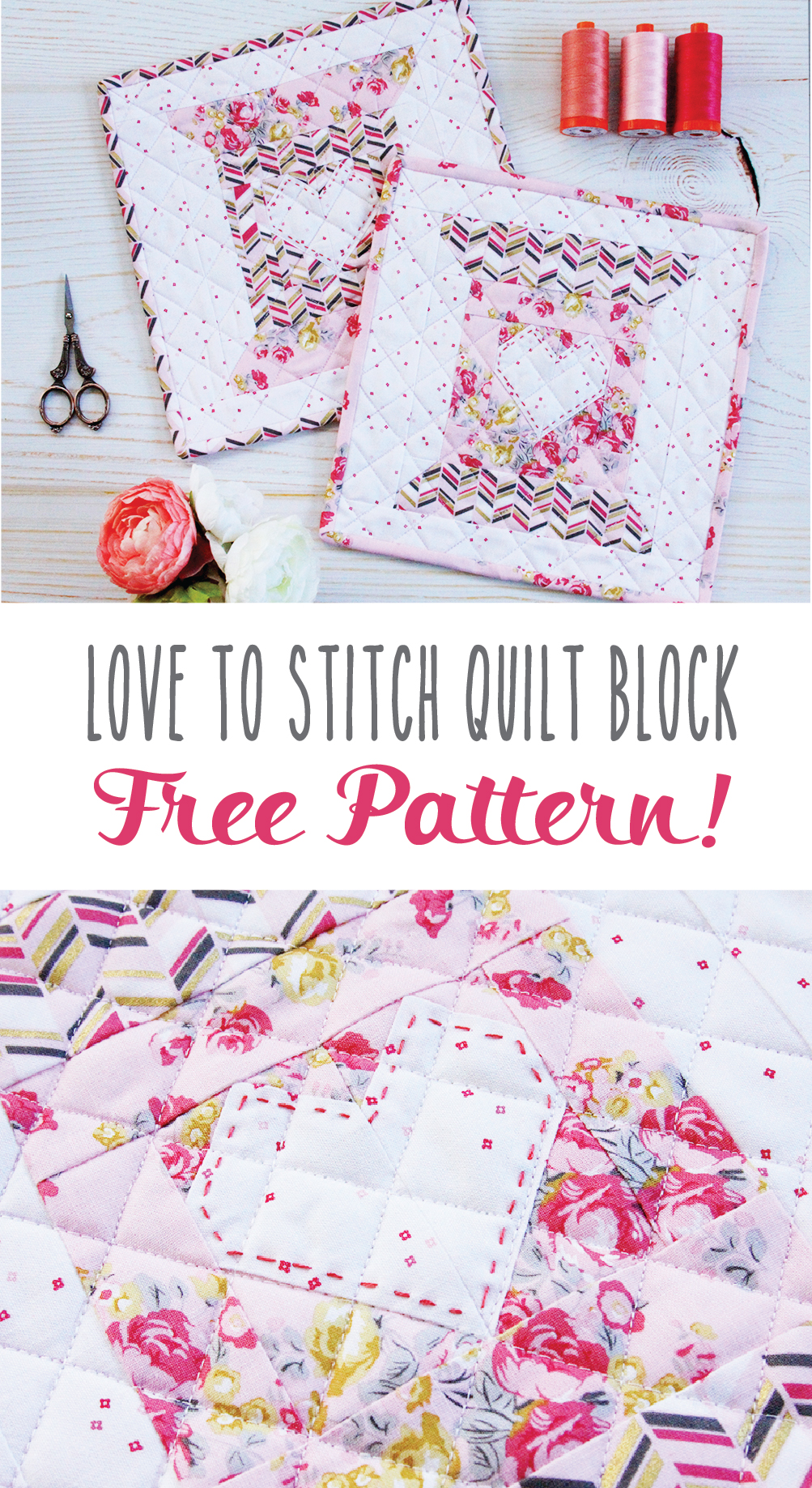 Love to Stitch Free Quilt Block Pattern