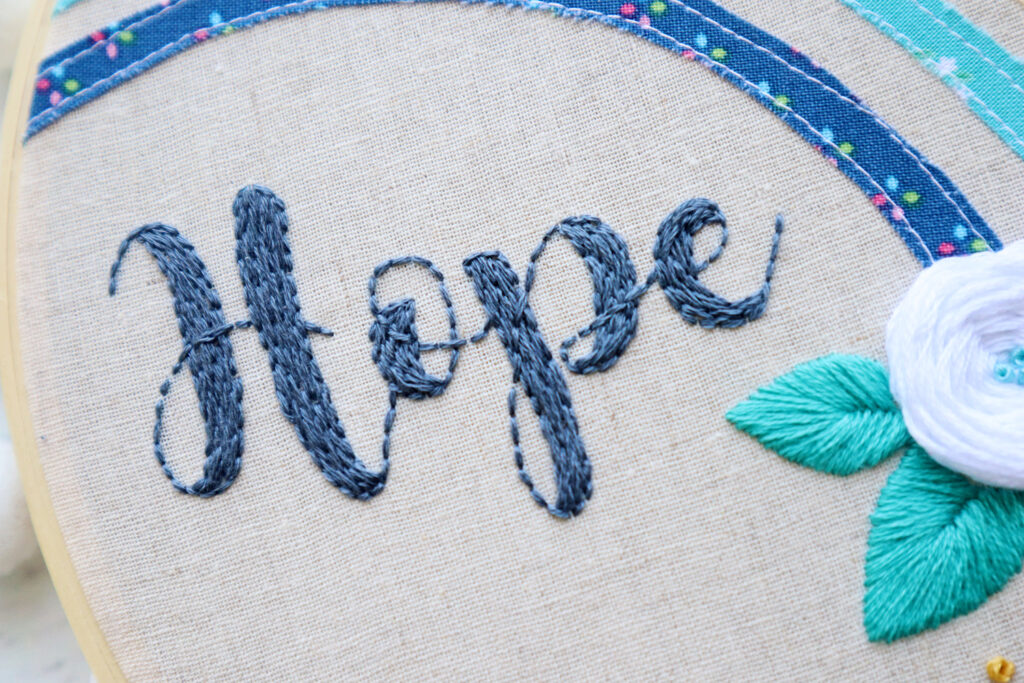 Hope Rainbow Embroidery Hoop Art