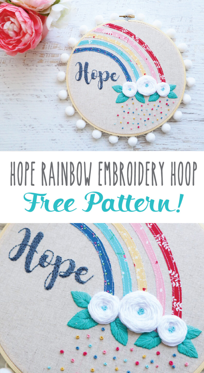 Hope Rainbow Embroidery Hoop Art
