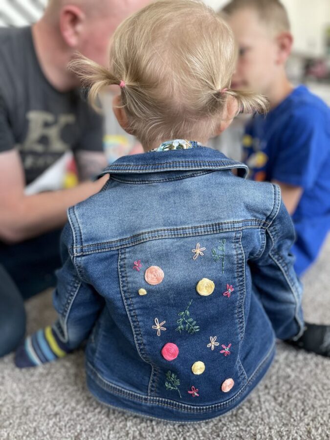 Floral Denim Jacket by Heritage Threads