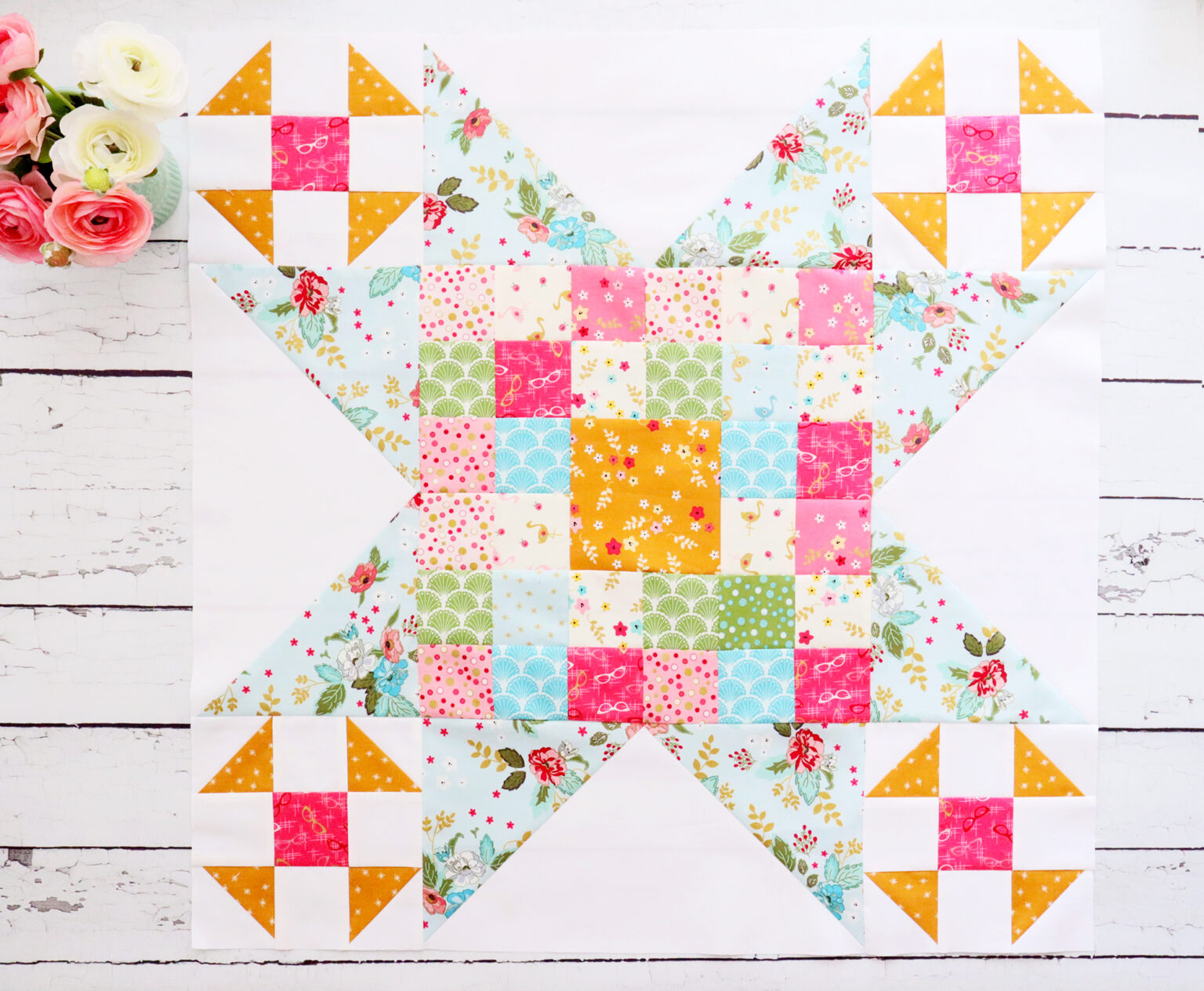 Large Patchwork Star Block – Swinging on a Star Sew Along