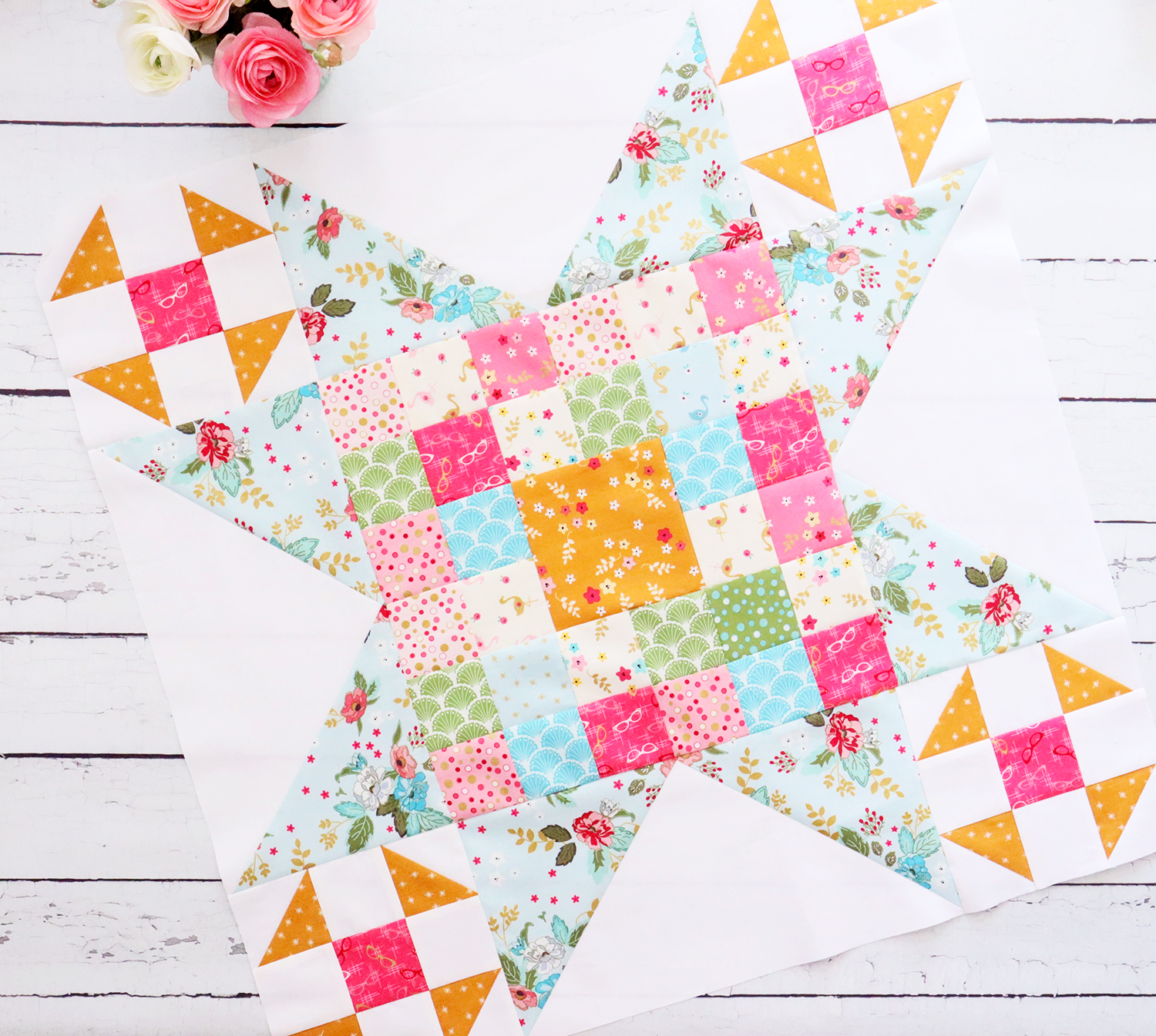 Large Patchwork Star Block – Swinging on a Star Sew Along