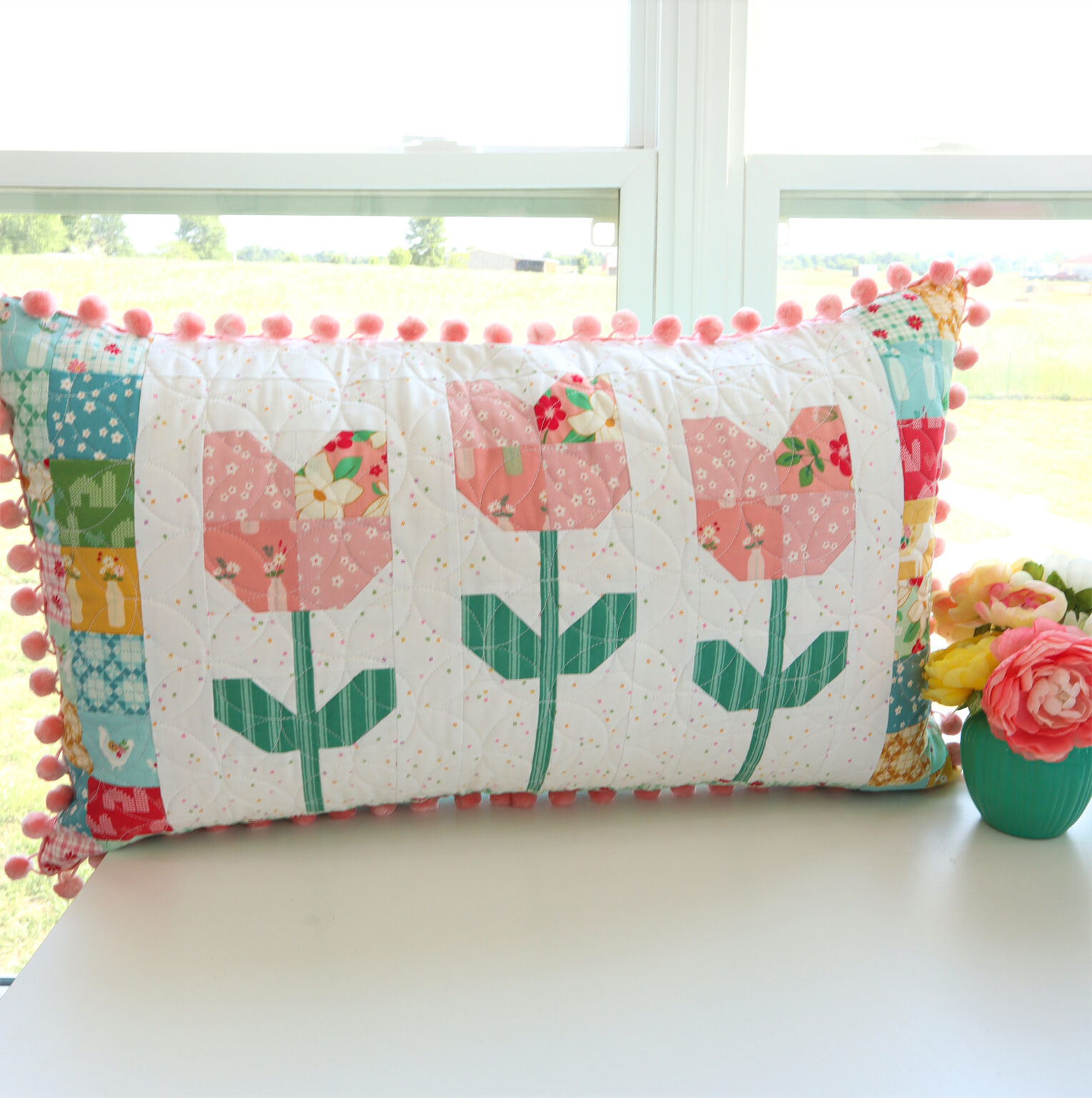 Tulip Patchwork Pillow