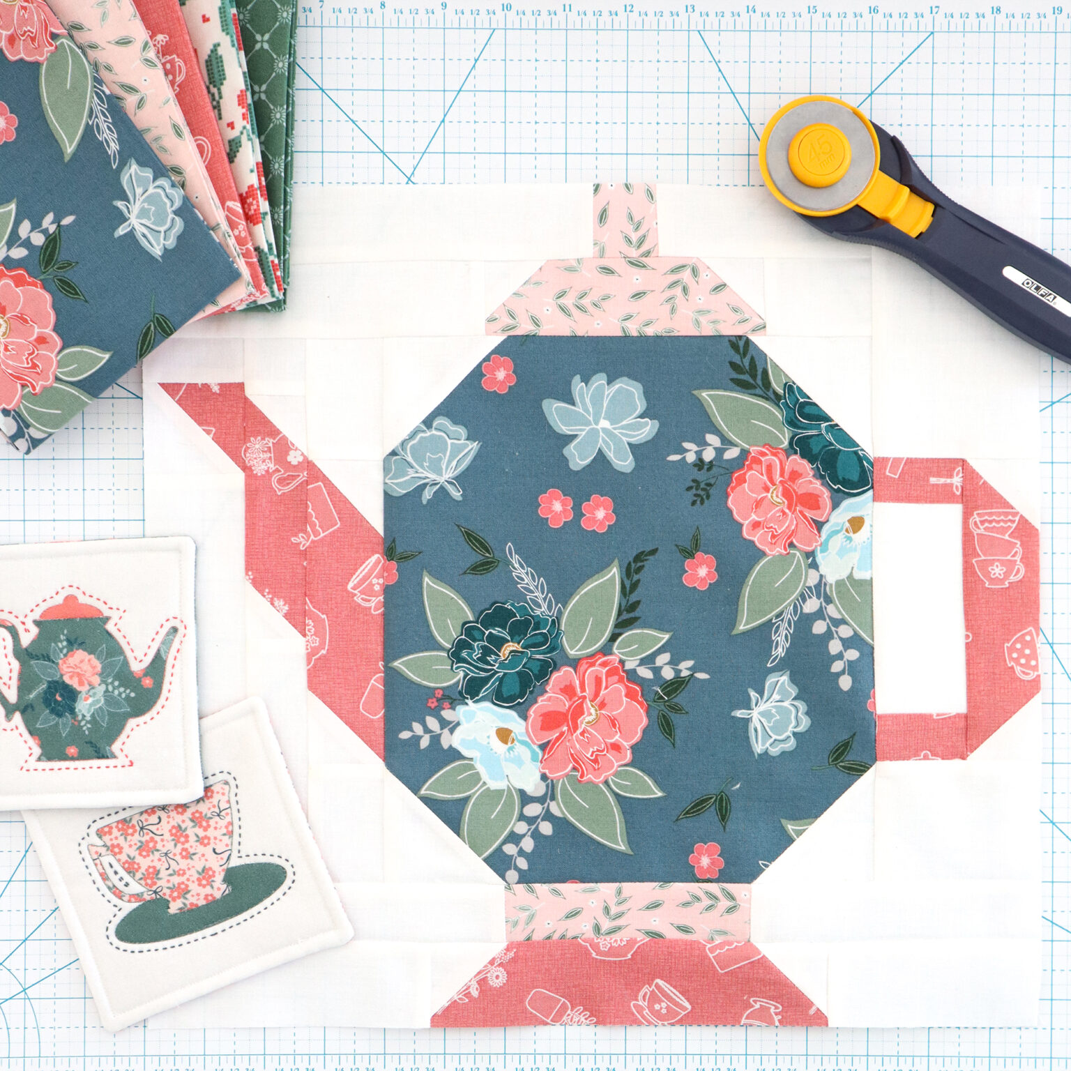 Tea Party Quilt Along Teapot Blocks